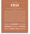 Omar Personalized Name Meaning Art Prints – Name Stories