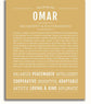 Omar Personalized Name Meaning Art Prints – Name Stories