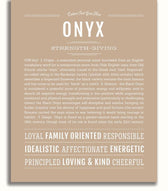 Onyx Personalized Name Meaning Art Prints – Name Stories