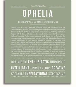 Ophelia | Name Art Print – Name Stories