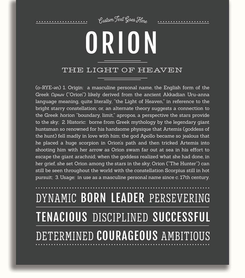 Orion | Name Art Print – Name Stories