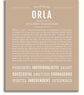 Orla Personalized Name Meaning Art Prints – Name Stories
