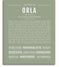 Orla Personalized Name Meaning Art Prints – Name Stories