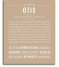 Otis Personalized Name Meaning Art Prints – Name Stories