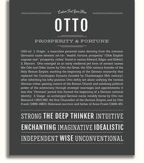 Otto Personalized Name Meaning Art Prints – Name Stories