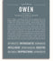 Owen Personalized Name Meaning Art Prints – Name Stories