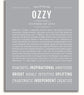 Ozzy Personalized Name Meaning Art Prints – Name Stories