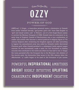 Ozzy | Name Art Print – Name Stories