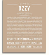 Ozzy Personalized Name Meaning Art Prints – Name Stories