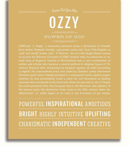 Ozzy | Name Art Print – Name Stories