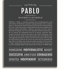 Pablo | Name Art Print – Name Stories