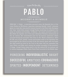 Pablo | Name Art Print – Name Stories