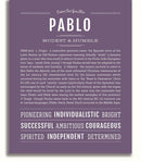Pablo | Name Art Print – Name Stories