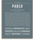 Pablo Personalized Name Meaning Art Prints – Name Stories