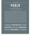 Pablo | Name Art Print – Name Stories