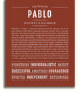 Pablo Personalized Name Meaning Art Prints – Name Stories