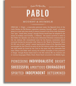 Pablo | Name Art Print – Name Stories