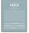 Pablo | Name Art Print – Name Stories
