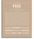 Page Personalized Name Meaning Art Prints – Name Stories