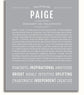 Paige Personalized Name Meaning Art Prints – Name Stories
