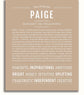 Paige Personalized Name Meaning Art Prints – Name Stories