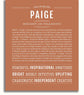 Paige Personalized Name Meaning Art Prints – Name Stories