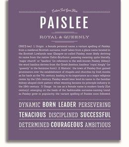 Paislee | Name Art Print – Name Stories