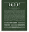 Paislee Personalized Name Meaning Art Prints – Name Stories