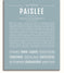 Paislee Personalized Name Meaning Art Prints – Name Stories