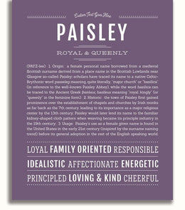 Paisley | Name Art Print – Name Stories