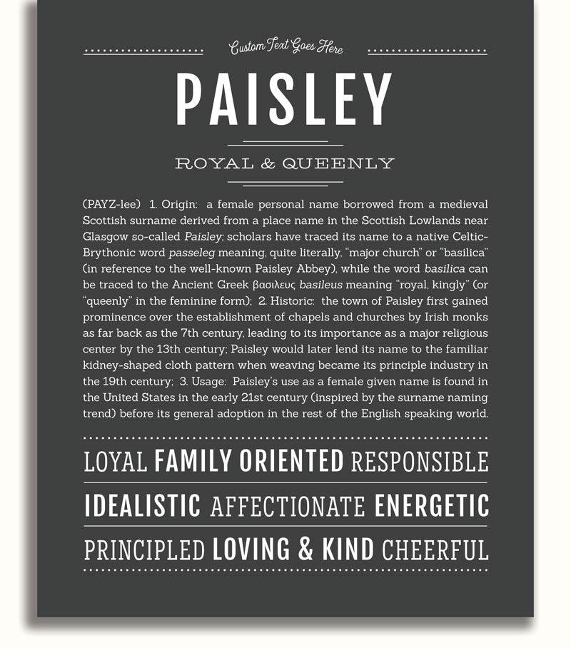 Paisley | Name Art Print – Name Stories