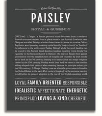 Paisley | Name Art Print – Name Stories