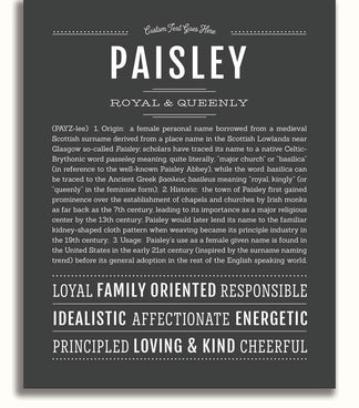 Paisley | Name Art Print – Name Stories