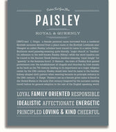 Paisley Personalized Name Meaning Art Prints – Name Stories
