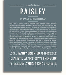Paisley | Name Art Print – Name Stories
