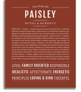 Paisley | Name Art Print – Name Stories
