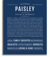 Paisley Personalized Name Meaning Art Prints – Name Stories