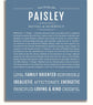 Paisley Personalized Name Meaning Art Prints – Name Stories