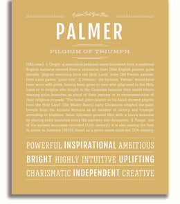 Palmer (male) | Name Art Print – Name Stories