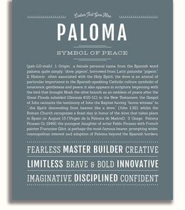 Paloma | Name Art Print – Name Stories
