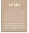 Paloma Personalized Name Meaning Art Prints – Name Stories