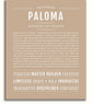 Paloma | Name Art Print – Name Stories