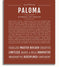 Paloma | Name Art Print – Name Stories