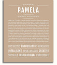 Pamela Personalized Name Meaning Art Prints – Name Stories