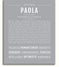 Paola Name Art Print Name Stories