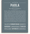Paola Personalized Name Meaning Art Prints Name Stories