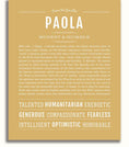 Paola Name Art Print Name Stories