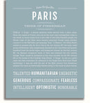 Paris Personalized Name Meaning Art Prints – Name Stories