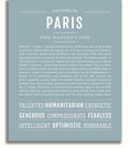 Paris Personalized Name Meaning Art Prints – Name Stories