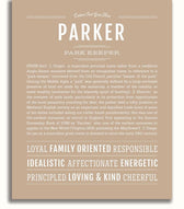 Parker (male) | Name Art Print – Name Stories